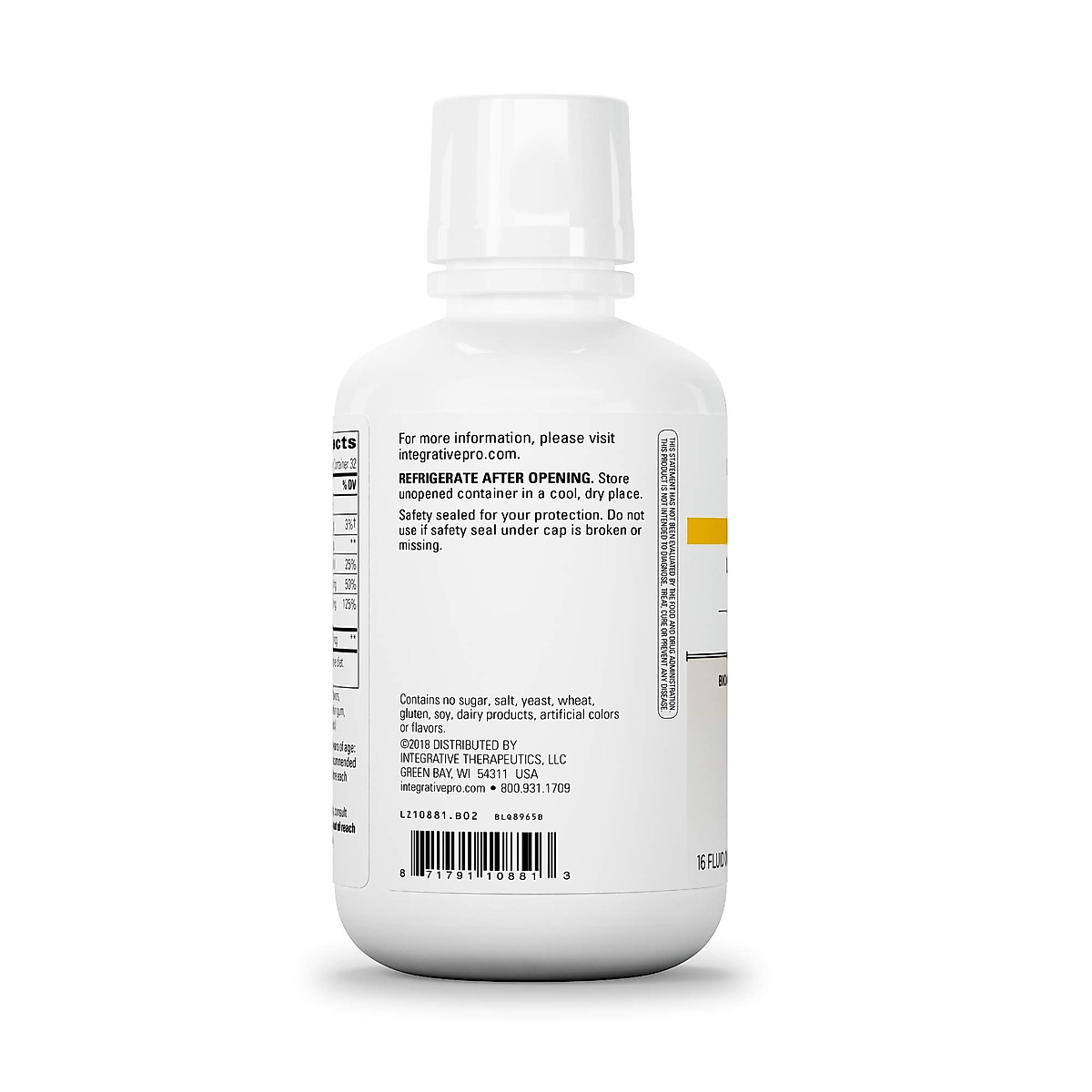 Integrative Therapeutics Liquid Calcium Magnesium - 1:1 Calcium to Magnesium Ratio - Mineral Supplement with Vitamin D3 - Bone Health Supplement for Men and Women* - 16 fl oz, Berry Flavored