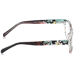 Sofia Vergara x Foster Grant Women's Linda Reading Glasses Square, Crystal Berry Floral, 52 mm + 1.5