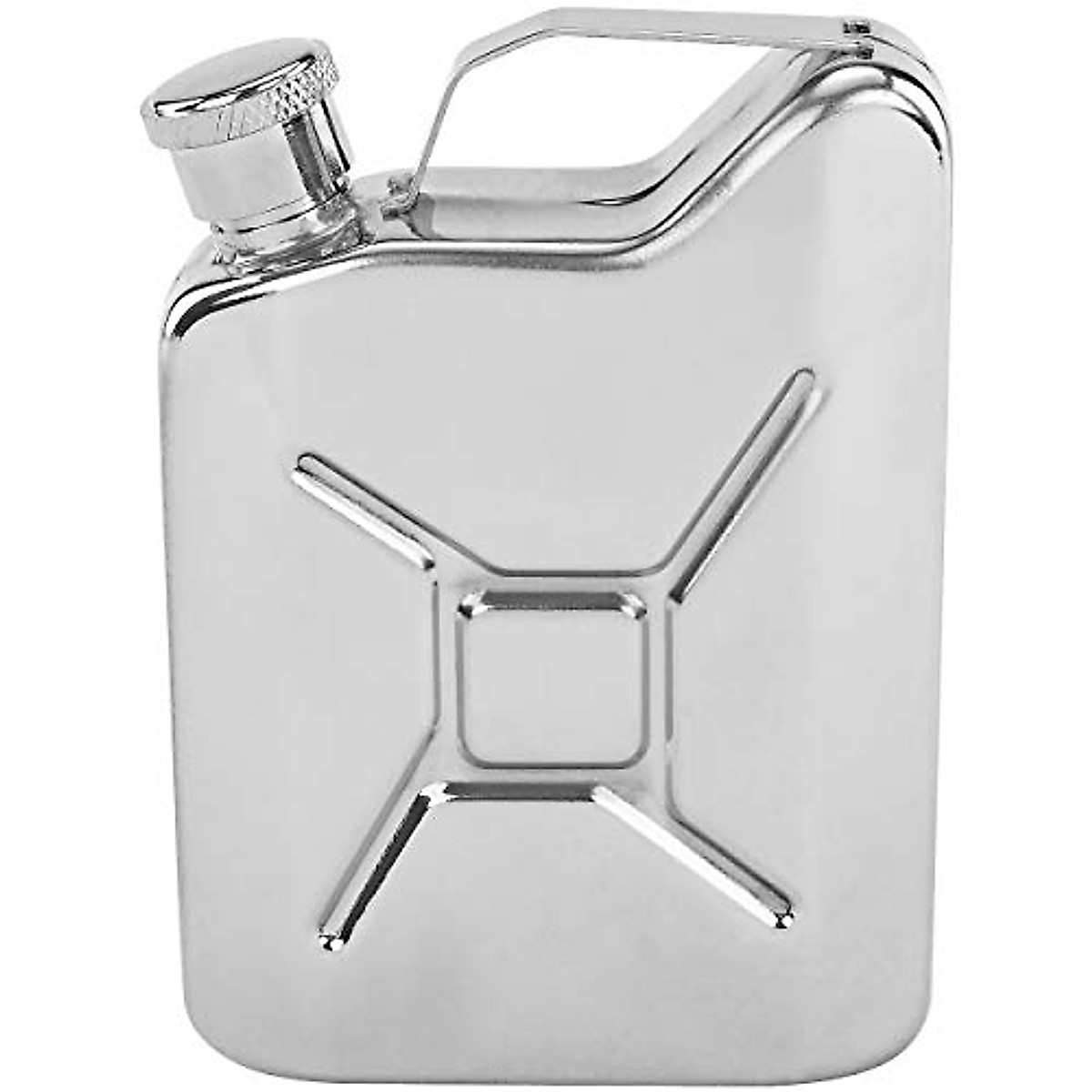 Fairly Odd Novelties Gas Can Flask, 4oz Funny Retro Novelty Drink Holder Gag Gift, 4 oz, Silver