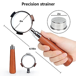 VIGIND 51mm Bottomless Portafilter 3 Ears Included 1 Cup filter Basket,Compatible For Delonghi EC680 EC685,EUPA and SMEG Coffee Machine,Stainless Steel Coffee Espresso Machine Part and Wooden Handle