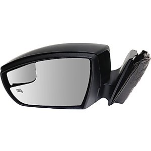 Kool Vue Driver Side Power Heated Mirror for Ford Focus 2012-2014 With Signal Light, Spotter Glass & Puddle Lamp Paintable