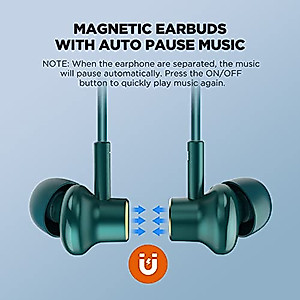 HTC 2023 New Neckband Headphones Bluetooth 5.3 ENC Sound Isolation, Magnetic Stereo Earphones with Hall Function for Calling, Exercising -10mm Drivers/Game Modes/16H Playtime/IPX5 Waterproof