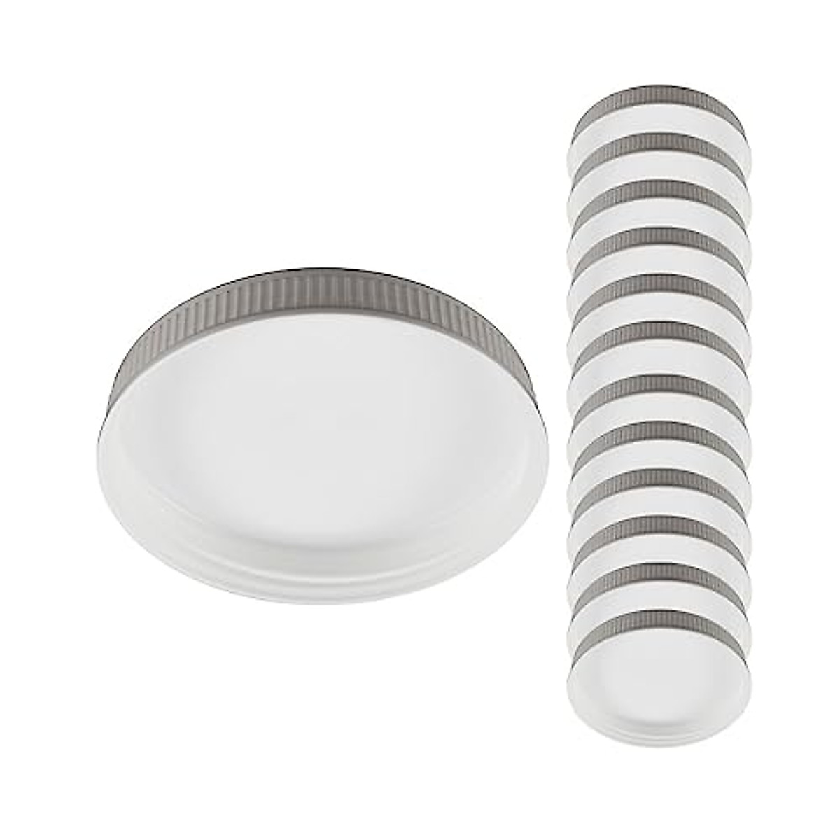 Carlisle FoodService Products Stor N' Pour Bottle Caps Lids with Stacking Ridge for Bar, Kitchen, And Restaurants, Plastic, 3.5 Inches, White, (Pack of 12)