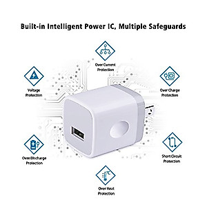 Single Port USB Charger, UorMe 1A 5V Wall Plug USB Power Adapter 5 Pack for Phone 14 Pro Max/13/12/11/X/8/7/6S/6Plus/6,Samsung Galaxy S23 Ultra/A14/A13/S22/S20 Ultra/S10/S9 Edge Note 20,HTC,Nexus,Moto