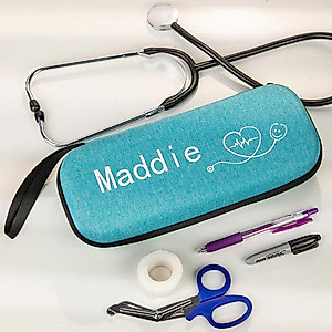 iDWYN Custom Hard Travel Case for 3M Littmann Classic III, Lightweight II S.E, Cardiology IV Diagnostic, MDF Acoustica Black