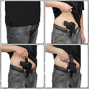 2 Pack Gun Holster, Concealed Carry Holsters for Women Men, Universal Holster for Pistol, IWB Holster for Most Compact Subcompact P365 P938 Glock 19 26 27 43 Taurus G3C SCCY CPX-2 M&P Shield 9mm