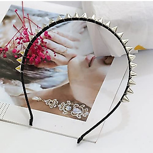 FULAI Duyppy 2 Pack Rivet Punk Spike Headband Studded Headband Party Hair Band Hair Clips for Women