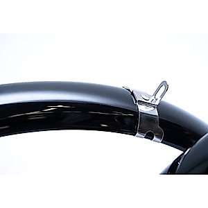 RITEWAY Bicycle Fender, Double Stay Cloth Bike Full Fender, Mud Flap, Front and Rear Set, for 20 Inches (ETRTO406/451), Width 2.4 inches (60 mm), Gloss Black