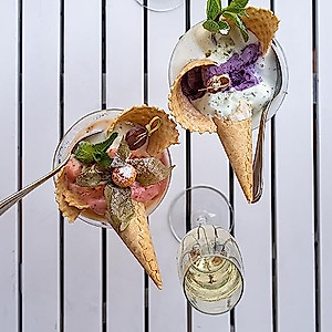 Beautyflier Small Glass Dessert Cups Trifle Bowl Set Of 2, Clear 6oz Dessert Bowls Elegant Ice Cream Bowls Set Trifle Bowl Glass for Sundae, Fruit, Salad, Snack, Cocktail, Pudding (6OZ, 2PACK)