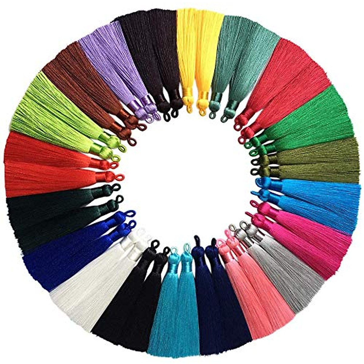 Gnognauq 40pcs Tassels Mixed 20 Colors Soft Imitation Silk Tassels for Earring Jewelry Making, DIY Craft Projects, Bookmarks