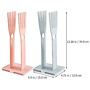 PRETYZOOM 2pcs Kitchen Glove Holder, Plastic Glove Drying Rack Rubber Gloves Drying Stand, Kitchen Sink Drain Rack for Dish Gloves Sponges