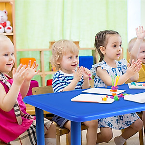 Wesiti Kids Activity Table Rectangular 47.24 x 23.62 Inch Children School Classroom Table Portable Plastic Daycare Preschool Table Kids Play Table Furniture for Boy Girl Reading Drawing (Blue,1 Pcs)