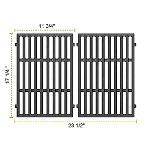 SafBbcue 7638 Cast Iron Cooking Grates Replacement for Weber E-310 E-320 S-310 Spirit II E-310 SP320 Spirit 700 Series Genesis Silver/Gold B/C 45010001 46510001 7526 7639 7525