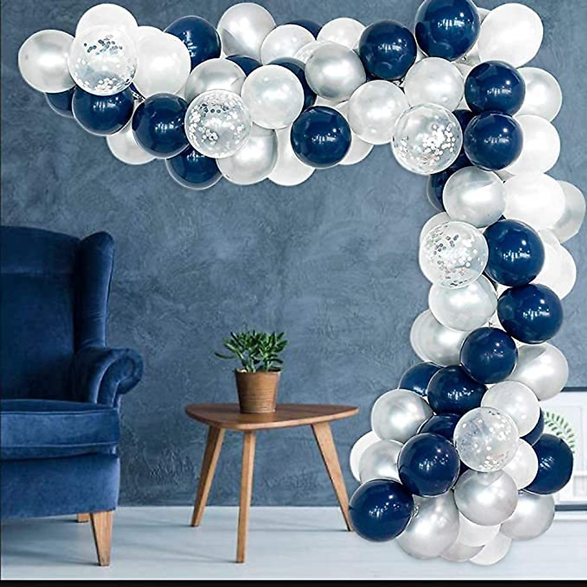 Maylai 84 Pcs Navy Blue Balloons Different Sizes 18/12/10/5 Inch Latex Balloon Garland Arch Kit for Halloween Christmas Thanksgiving Baby Shower Wedding Birthday Bride Balloon Party Decoration