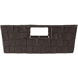 Whitmor Espresso Woven Strap Shelf Storage Tote Basket