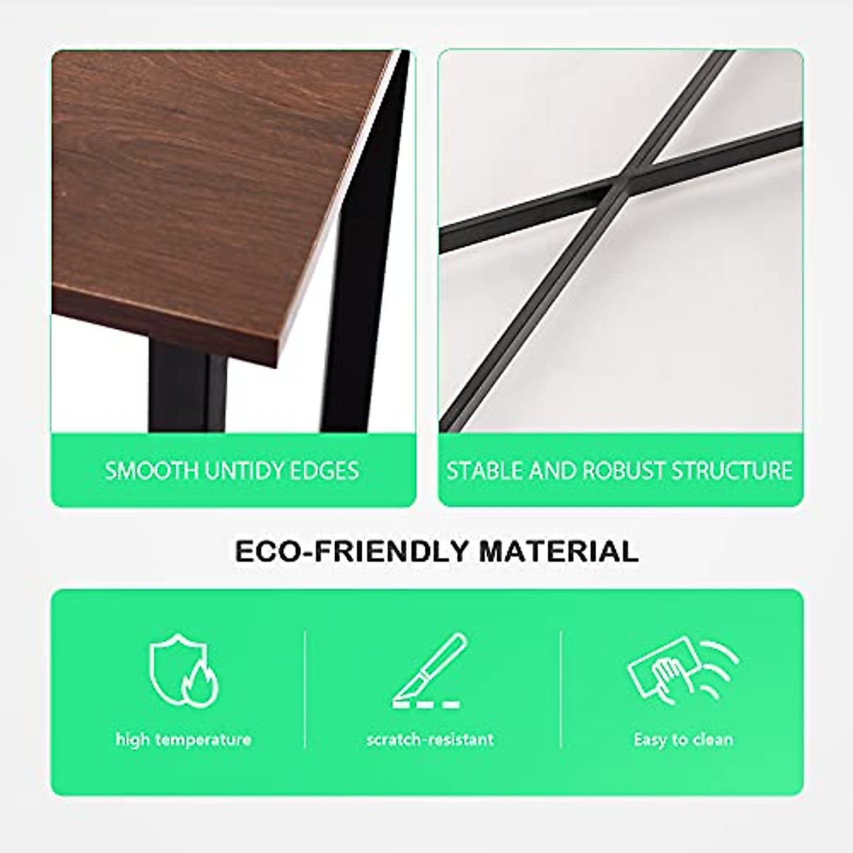 Coral Flower Bar Table with Metal Frame, Multi-functional Desk for Dining Living Room, Industrial Accent Furniture,Rustic Brown and Black