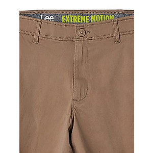 Lee Men's Big & Tall Extreme Motion Flat Front Short, Stone, 44