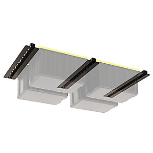 Storlutions Overhead Garage Storage Rack - For 16"-24" Stud Spacing Garage Racks -1.8mm Alloy Steel Garage Overhead Storage Racks - Garage Hanging Storage Rack Expandable to 5 Rows for Storage Bins