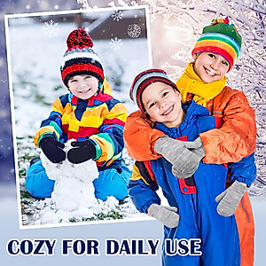 Tarpop 24 Pairs Toddler Knitted Mittens Bulk Winter Kids Stretch Gloves Warm Hand Knit Mittens for Boys Girls(Plain Colors)