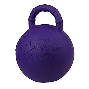 Injoyo 28cm Equine Sports Rubber Jolly Ball Scented Horse Play Toy with Handle - Purple
