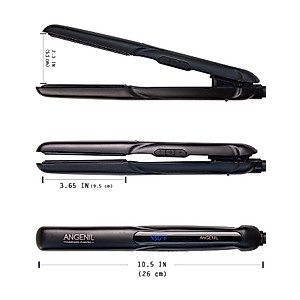 ANGENIL Ceramic Flat Iron Hair Straightener and Curler 2 in 1, Dual Voltage Hair Straightening Curling Iron, Professional Flat Iron 1 Inch Tourmaline Ceramic Hair Straighteners for Women Gift