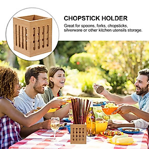 Cabilock Dishes Drying Rack Korean Chopsticks Cutlery Drying Holder Basket Wooden Bamboo Chopsticks Holder Tableware Drainer Cutlery Storage Organizer Caddy Utensil Drying Rack Korean Chopsticks