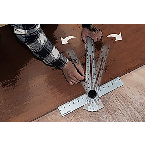 Triangle Ruler Square Carpentry Squares Folding Aluminium Frame Construction Tools Combination 24/48 Inches in Framing Roofing Stair Work Woodworking Movable Right Angle 90°45 Degree Angle Ruler