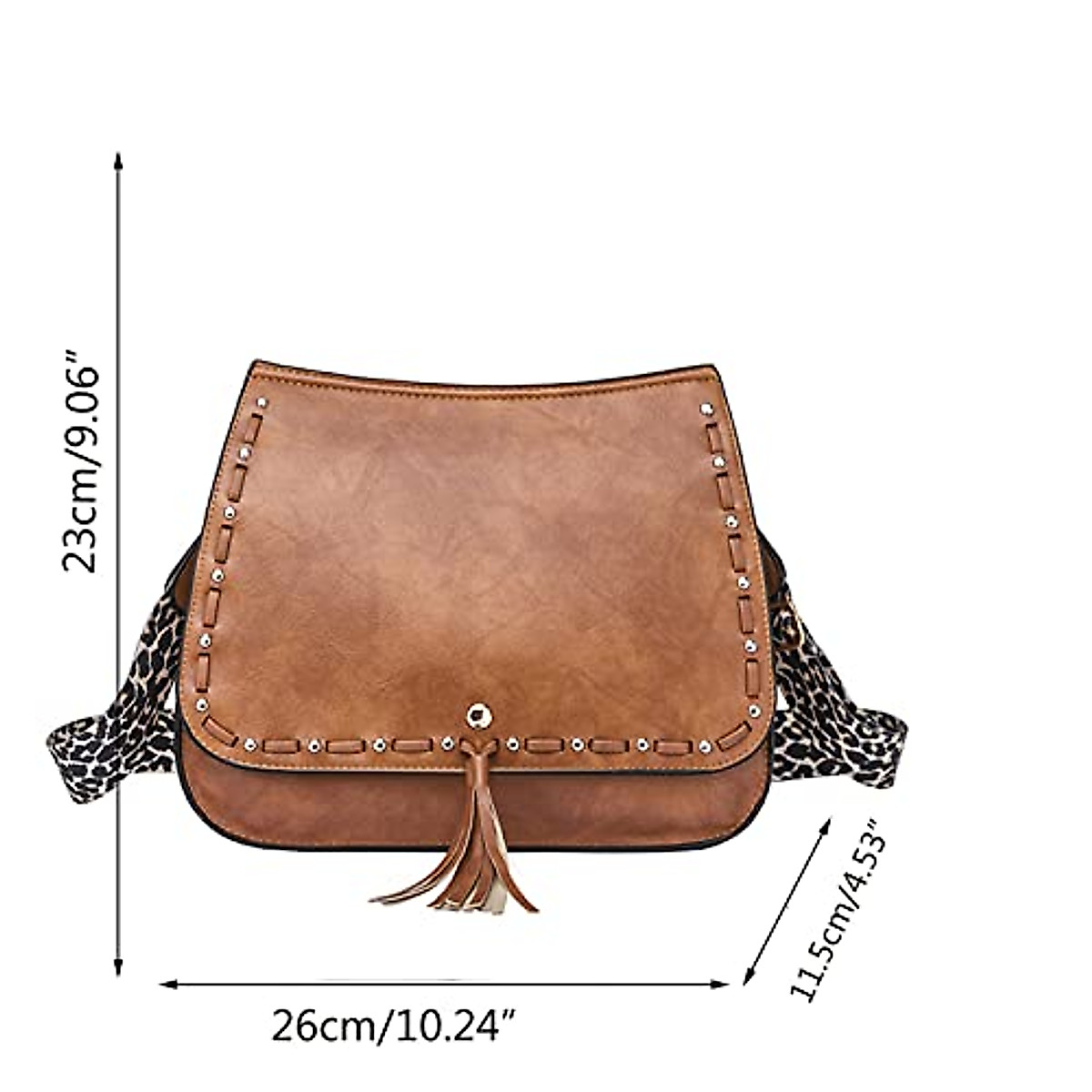 Crossbody Bags for Women Casual Fashion Shoulder Bag Messenger Bags Retro Solid Color Metal Buckle Fringe Shoulder Bag