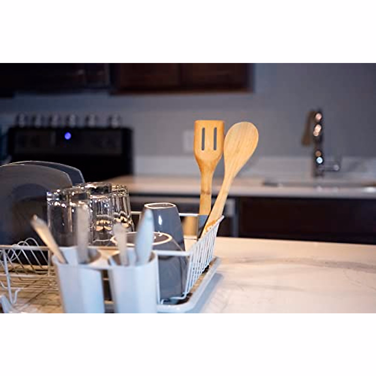 3 Pc Grey Dish Drying Rack Set | Dish Rack | Sink Drying Rack | Dish Drainer | Sink Dish Rack (Matt Grey)