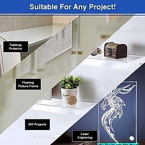 Duco Clear Cast Acrylic Sheet 1/8 Inch Thick 24" X 24" - Pack of 1 Cut to Size, Thin, Clear Acrylic Sheet - Transparent Plexiglass Panel for DIY Crafts, Window Replacements, Signs, Displays, & More