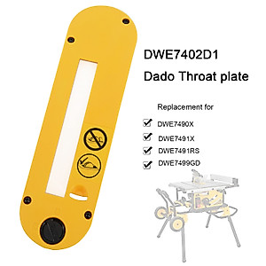 Dado Throat Plate, Table Saw Parts Insert Accessories Replacement for 10-Inch Portable Table Saw DEWALT DWE7490, DWE7491 Versiones