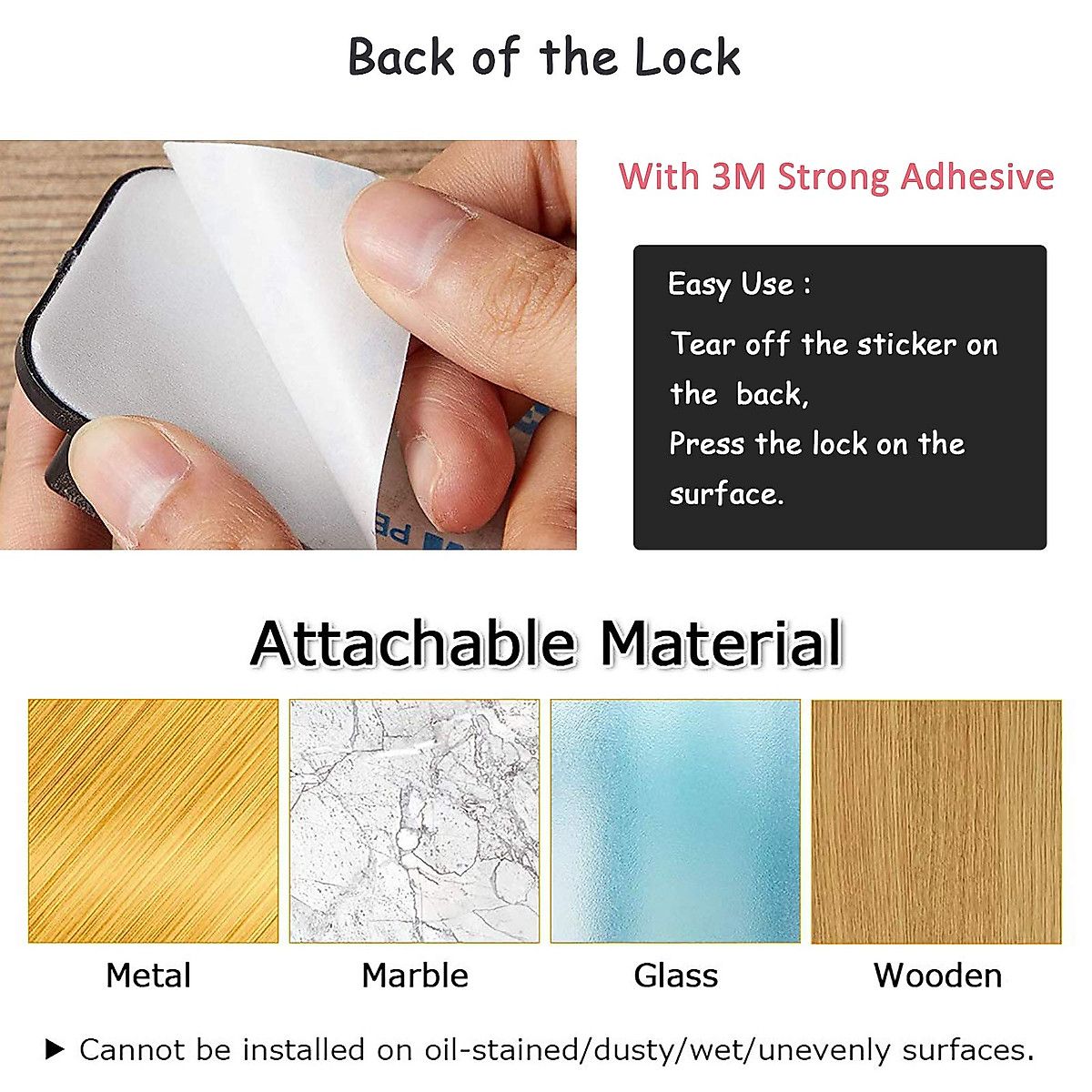 Yormorr 2 Pack Refrigerator Lock Combination Coded, Fridge Lock for Kids Safe, Child Safety Cabinet Window Locks, Baby Door Lock with Strong Adhesive, Black