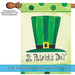 Toland Home Garden 107088 St. Pat's Hat St Patricks Day Flag 28x40 Inch Double Sided St Patricks Day Garden Flag for Outdoor House St Pats Flag Yard Decoration