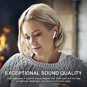 MOEEN Wireless Earbuds, Bluetooth Headphones, Earphones Bluetooth 5.0 USB-C Fast Charge, 5Hrs Single Playtime 35Hrs Playtime IPX5 Waterproof, Bluetooth Earbuds with Running Fitness Commute, Purple