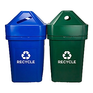 Ignixia Recycle Symbol Sticker Decal to Organize Trash cans/Garbage containers, Recycle Sign Decal Plotter Cut Vinyl Outdoor Recycle Containers (White, 10 X 7) Inches Large (Pack of 01)