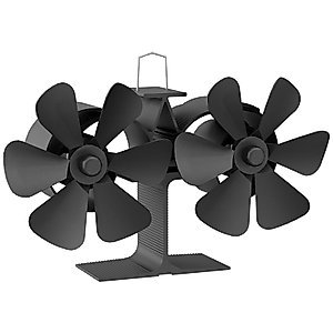 Miaton Wood Stove Fan Heat Powered Stove Fan Non Electric | Dual Motor Fireplace Fan | Thermal Fan for Wood Stove | Heat Activated Fan | Cocoon Fan | Wood Burning Stove Fans