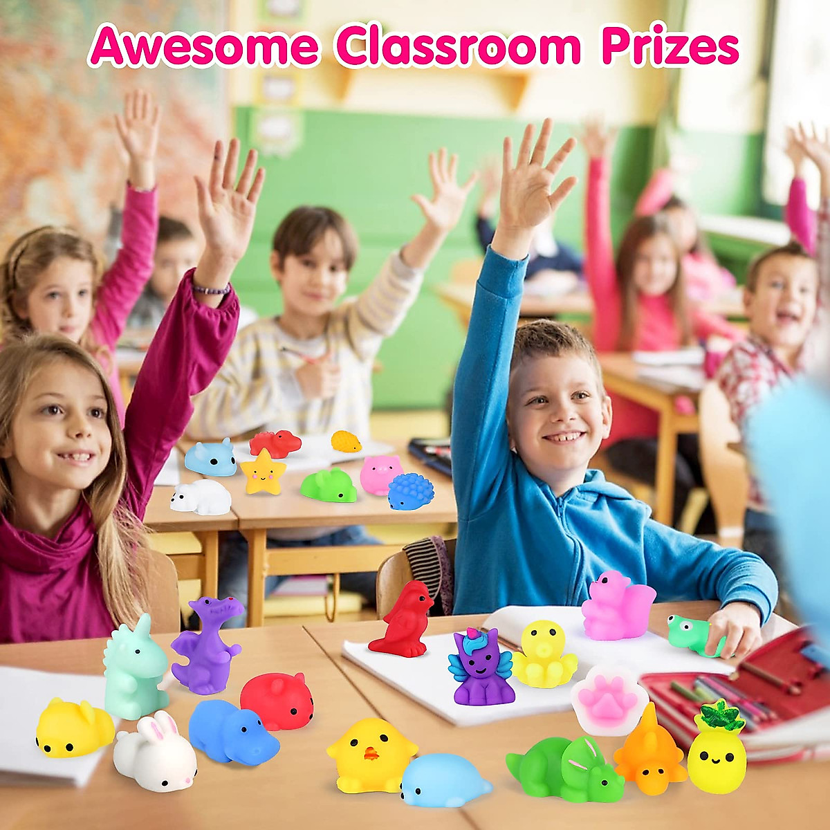 LUDILO Squishies 40Pcs Mochi Squishy Toys Kawaii Mini Squishy Kids Party Favors Easter Egg Fillers Treasure Box Toys Classroom Prizes Valentine Gifts Stocking Stuffers Birthday Gifts Boys Girls,Random