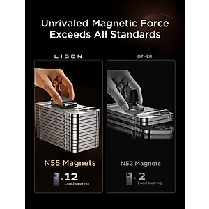 LISEN Magnetic Phone Holder for Car,360° Rotate Alloy Folding Magnetic Car Phone Holder,Metal Magnetic Phone Mount with 2023 Super Magnet,Super Sticker,Easy Installation,Compatible with All Phones