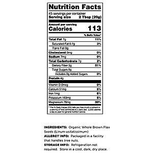 Terrasoul Superfoods Organic Brown Flax Seeds, 2 Pound