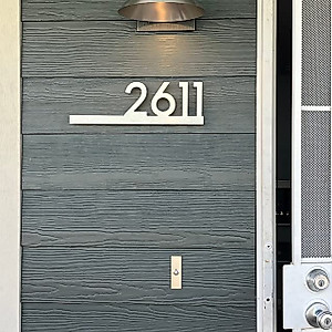 Modern Underline Sign Plaque, Black Silver Gold House Numbers Sign Outdoor Mailbox DIY House Number Door Plates Custom House Street Name Signs