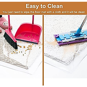5ft/7ft/8ft/10ft/12ft/15ft/20ft Long Kitchen Floor Mats, Clear Vinyl Plastic Carpet Protector, Non-Slip Transparent Rugs, Can Be Cut ( Size : 140x250cm(4.5ftx8ft) )