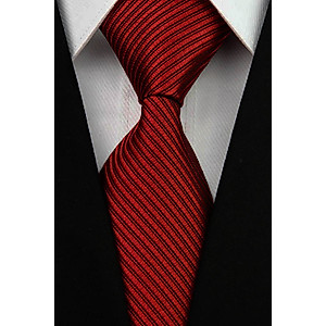 Wehug Lot 9 PCS Classic Men's tie 100% Silk Tie Woven Jacquard Neckties Solid Ties for men style001