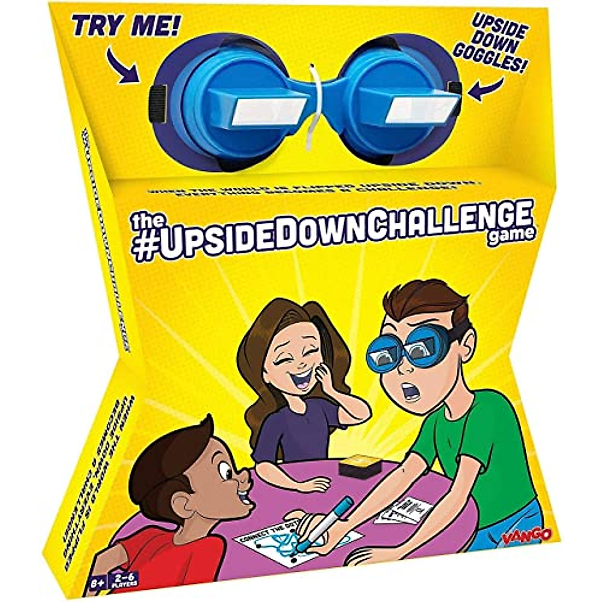 Vango UpsideDownChallenge Game for Kids & Family - Complete Fun Challenges with Upside Down Goggles - Hilarious Game for Game Night and Parties - Ages 8+