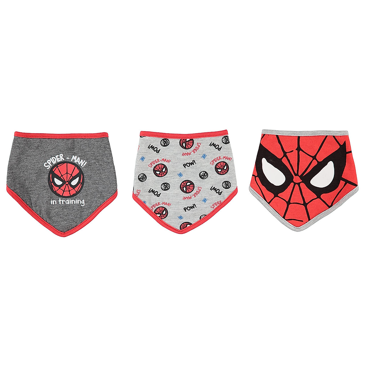 Happy Threads Marvel Spiderman Baby Unisex Bandana Bib 3-Pack - Spider-Man Baby Bibs