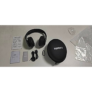 TUINYO Wireless Headphones Over Ear, Bluetooth Headphones with Microphone, Foldable Stereo Wireless Headsetfor Travel Work TV PC Cellphone-Black