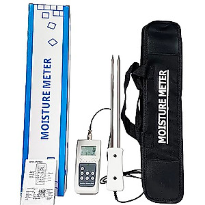HFBTE Storage Hay Moisture Meter Tester Detector Statistical Hay Bale Moisture Meter Tester Range 5-82% for Alfalfa Pasture Knot Straw Leymus Chinensis Orchard Grass Pennisetum Hydridum And Other Hays