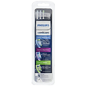Philips Sonicare Genuine Replacement Toothbrush Heads Variety Pack, C3 Premium Plaque Control, G3 Premium Gum Care & W3 Premium White, 3 Brush Heads, White, HX9073/65