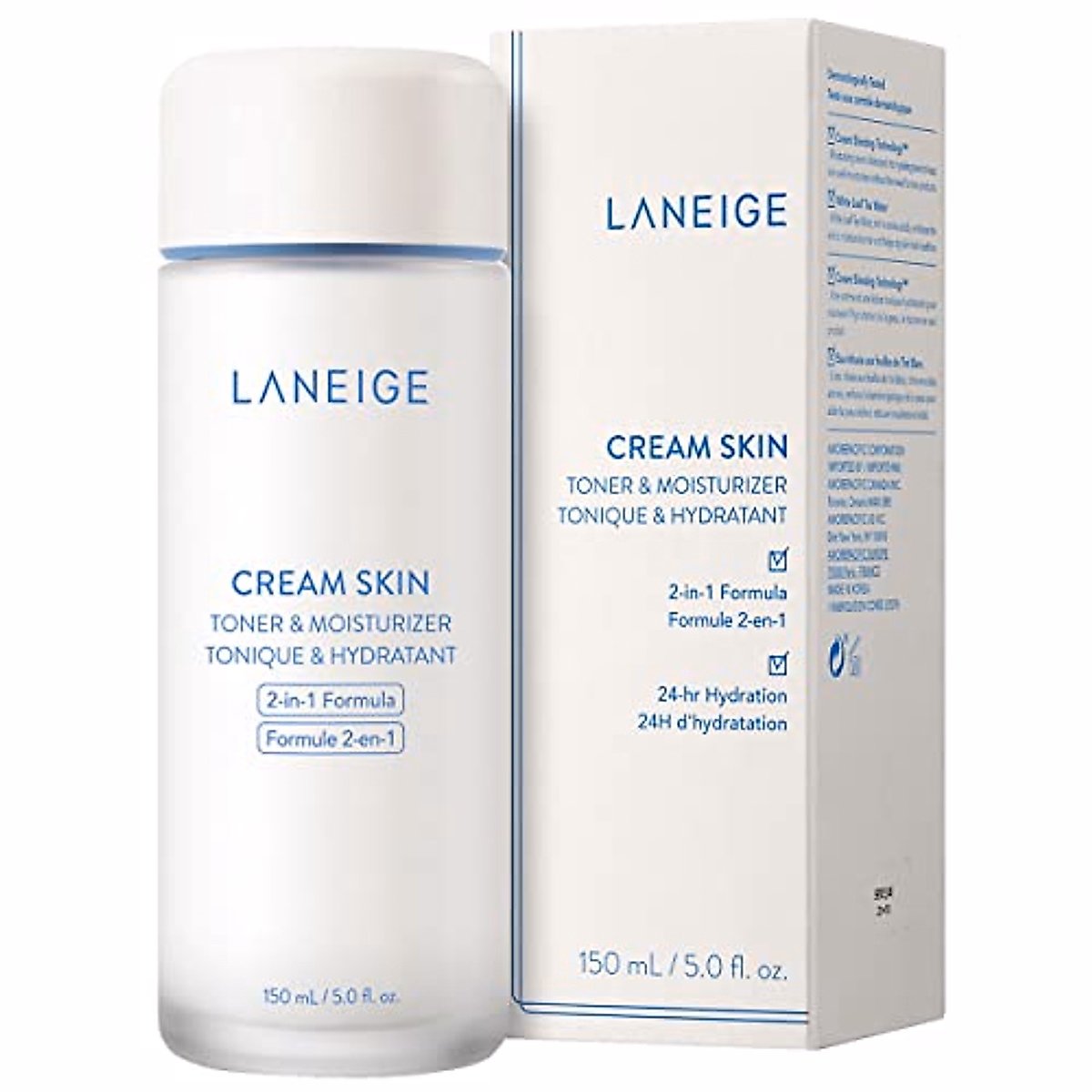 LANEIGE Cream Skin Toner & Moisturizer: 2-in-1 Amino Acid Rich Liquid, Soothe, Hydrate, and Strengthen Skin's Moisture Barrier, 5.0 fl. oz.