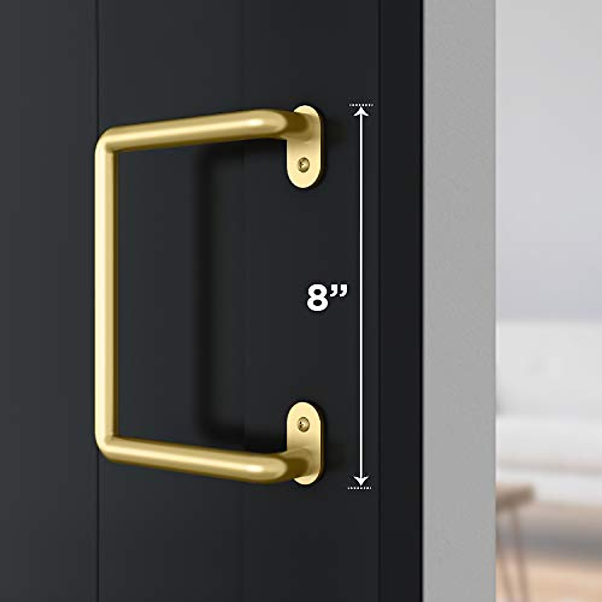 National Hardware N700-105 Troy Pull Handle, Interior Sliding Barn Door Hardware, 8-Inches, Brushed Gold