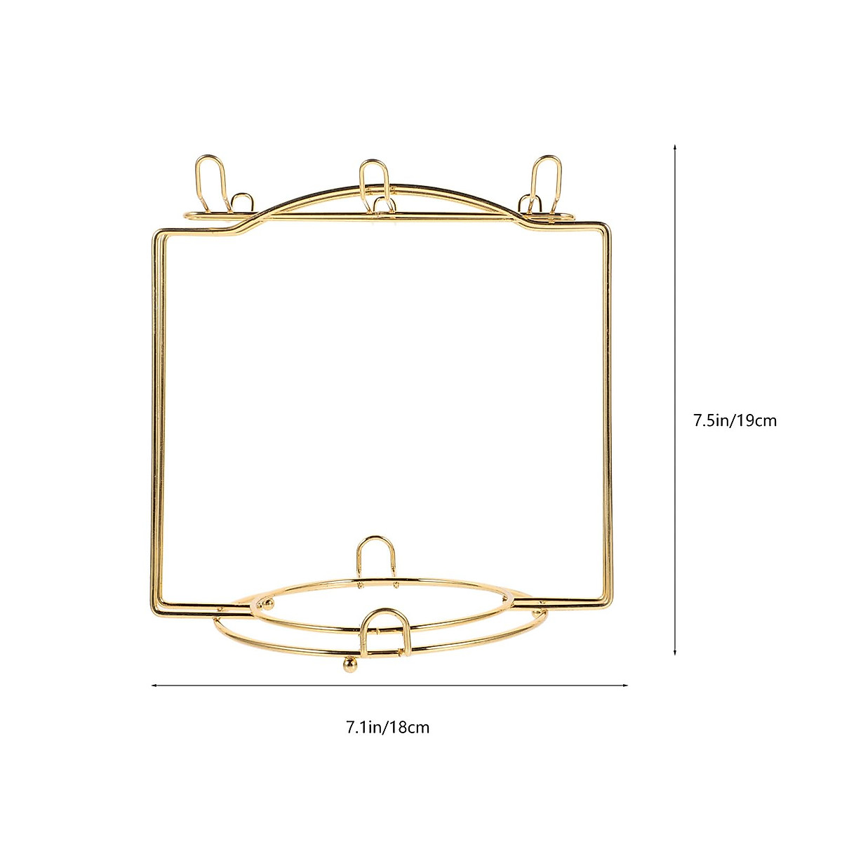 Cabilock Coffee Cup Holder with 6 Hooks, Stainless Steel Cup Holder Stand, Coffee Counter Bar Accessory (Golden)